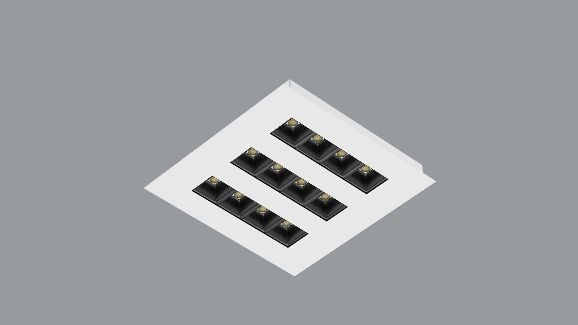 DOMINO LOW UGR LED 1200 RASTER DAISY-BLACK-WIDE EDD 34 830 / 250x250 RECESSED 19.4100.7613.34 ...